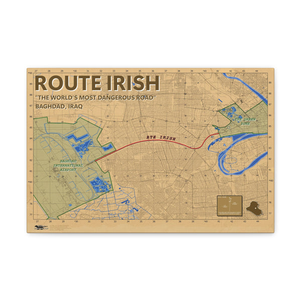 Route Irish - Iraq - Desert Camo - Canvas Map – Battle Cartography